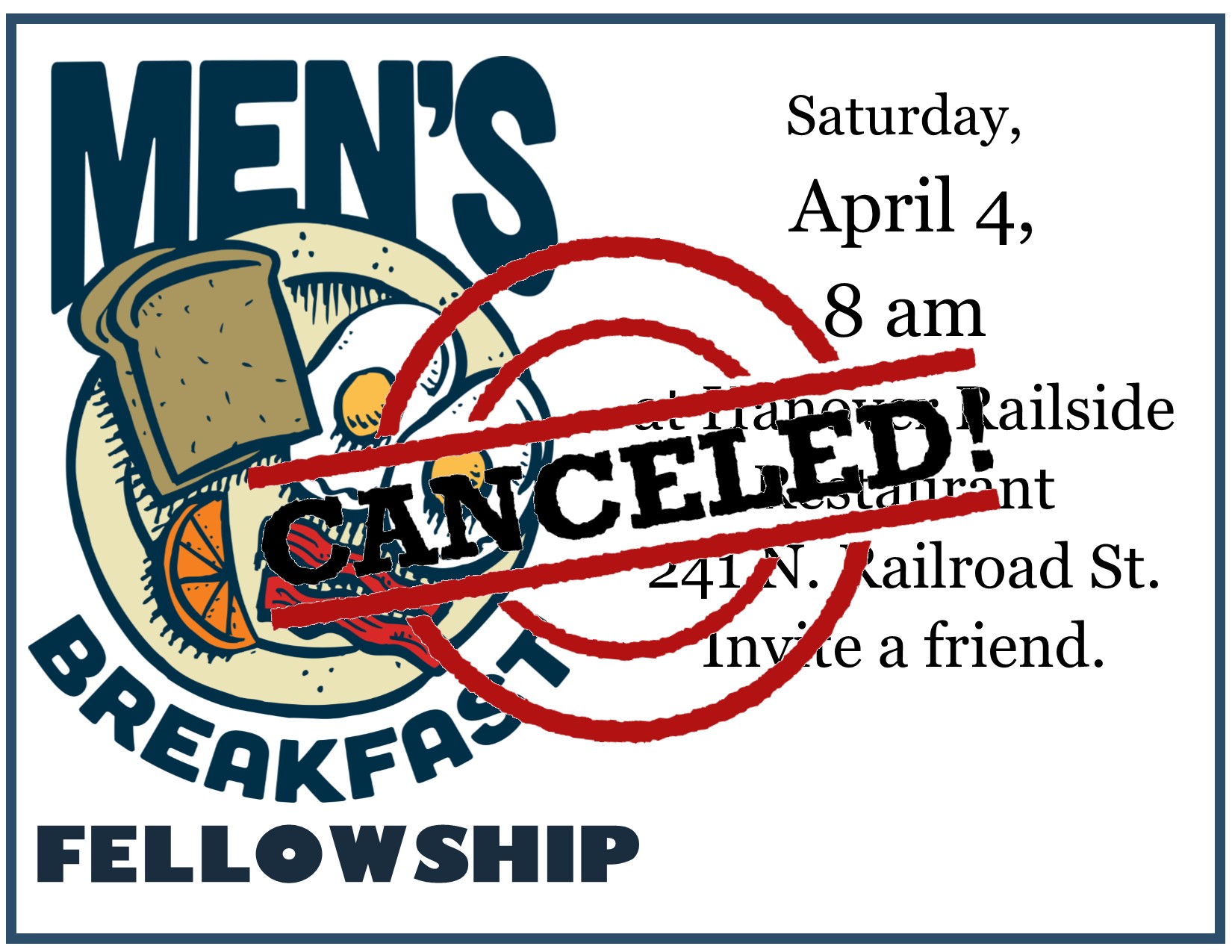 Men’s Breakfast Cancelled 4-4-20 | Hanover Church of the Brethren