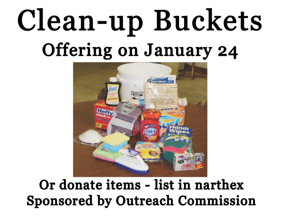Clean-up Buckets 1-24-21 | Hanover Church of the Brethren