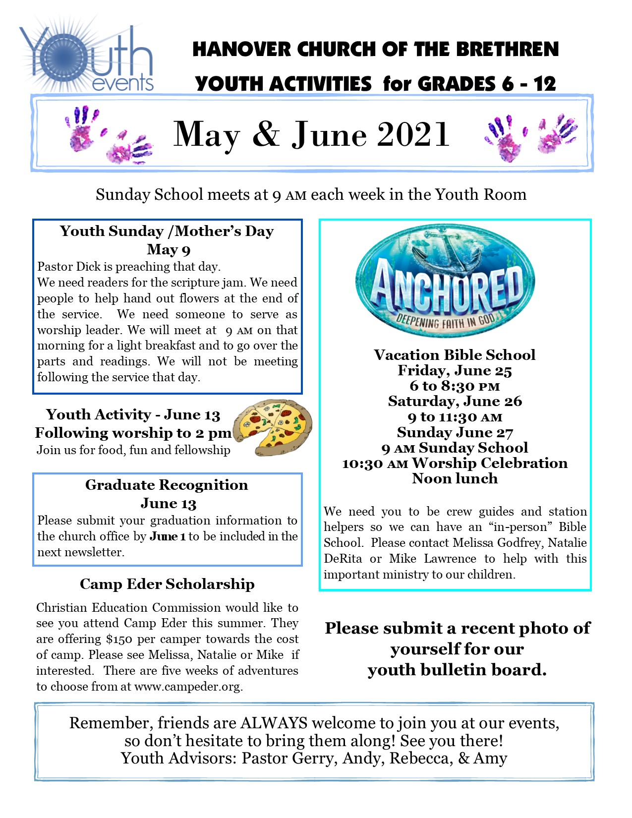 Youth Newsletter May-June-2021 | Hanover Church of the Brethren
